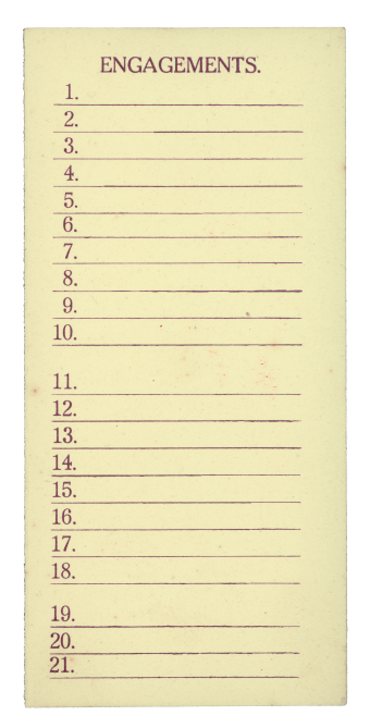 Dance cards – A to Z of Ephemera